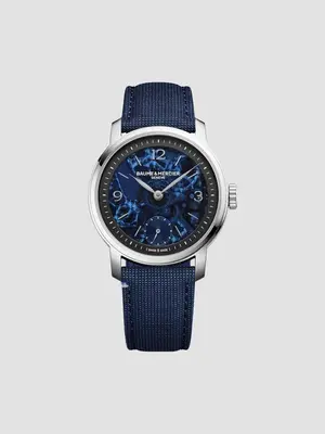 Baume & Mercier Classima 10735 Stainless Steel & Wool Canvas Strap Watch/42mm - Blue