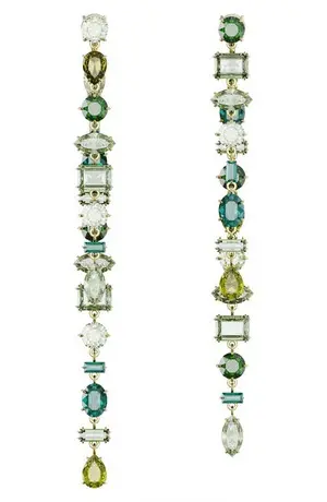 SWAROVSKI Gema Asymmetric Crystal Drop Earrings - Green