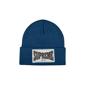 Supreme Woven Label Beanie - Blue