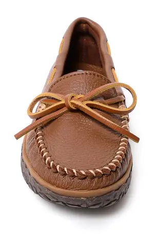 Minnetonka Deerskin Tread Slipper - Carmel