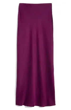 Vineyard Vines Satin Midi Slip Skirt - Dark Plum