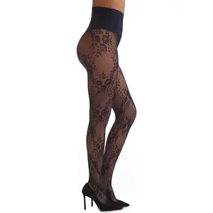 Commando Floral Net Tights - Black