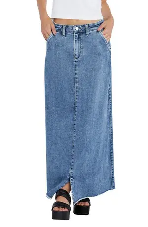 WASH LAB DENIM Tory Maxi Skirt - Field Blue