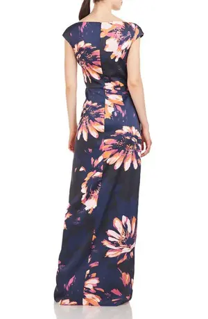 KAY UNGER Wafa Floral Column Gown