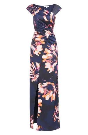 KAY UNGER Wafa Floral Column Gown