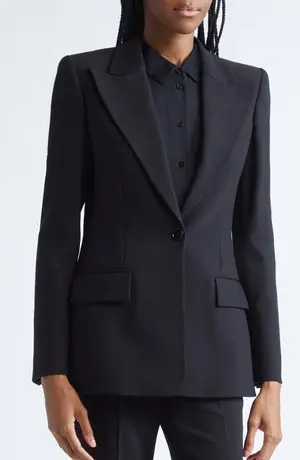 Michael Kors Georgina Virgin Wool-blend Blazer - Black