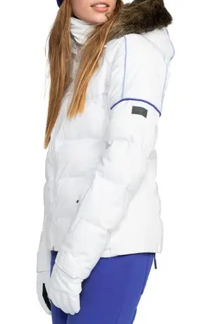 Roxy Snowblizzard Snow Jacket With Removable Faux Fur Trim & Hood