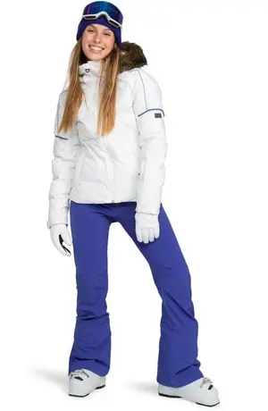 Roxy Snowblizzard Snow Jacket With Removable Faux Fur Trim & Hood