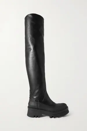 Chloé Raina Tpu-trimmed Leather Platform Knee Boots