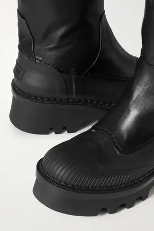 Chloé Raina Tpu-trimmed Leather Platform Knee Boots