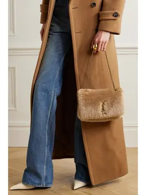 Saint Laurent Kate Shearling Shoulder Bag