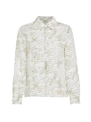 Alice + Olivia Women's Willa Floral Silk Blouse - Love Letter Multi  - Love Letter Multi