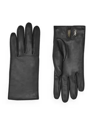 Saint Laurent Cassandre Short Gloves - Black