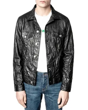 Zadig&Voltaire Crinkle Leather Jacket - Noir