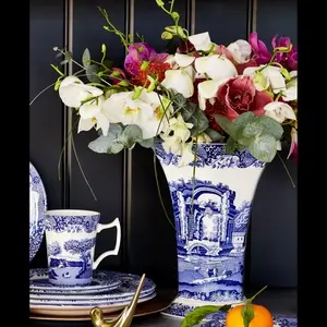 SPODE Blue Italian Hexagonal Vase