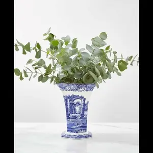 SPODE Blue Italian Hexagonal Vase