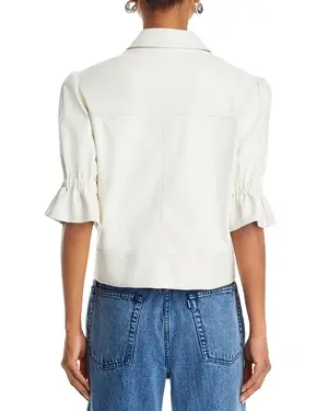 Cinq À Sept Faux Leather Jacket - Ivory