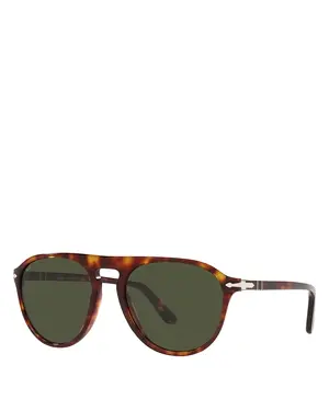 Persol 55mm Pilot Sunglasses - Havana/green Solid