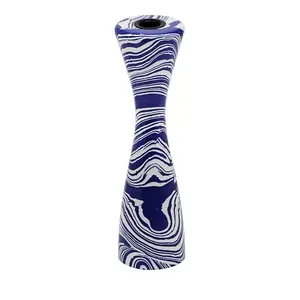 TOV FURNITURE Serene Large Candlestick - Blue And White