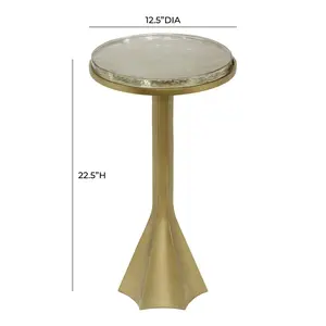 TOV FURNITURE Gabrielle Round Side Table - Brass