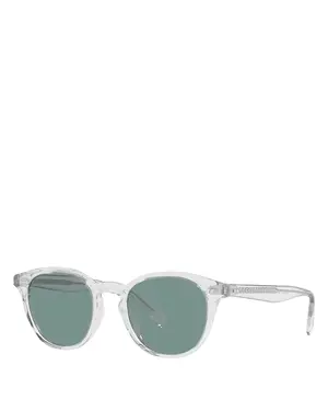Oliver Spencer Desmon Round Sunglasses, 50mm - Gray/green Polarized Solid