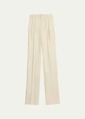 Saint Laurent Saint Laurent Wide-Leg Suiting Trousers - Bone