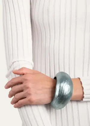 Alexis Bittar Puffy Lucite Tapered Bangle Bracelet - Black