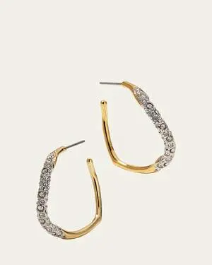 Alexis Bittar Medium Two-toned Pave Hoop Earrings - Gold