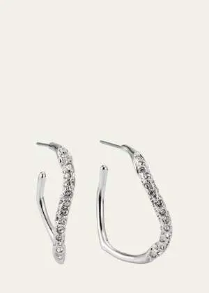 Alexis Bittar Medium Two-toned Pave Hoop Earrings