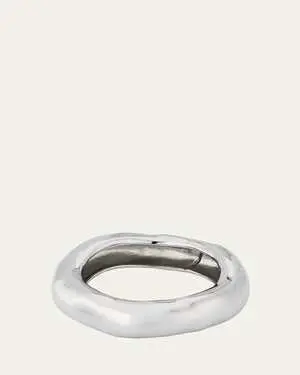 Alexis Bittar Molten Wide Bangle Bracelet Silver