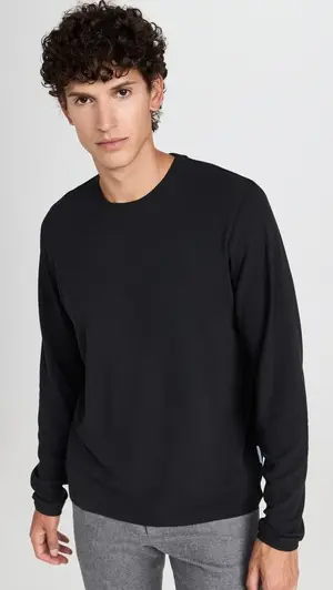 Nn07 Clive Waffle Knit Tee - Black
