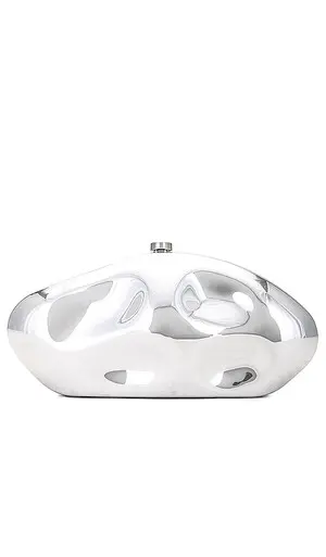 Cult Gaia Caldera Clutch - Shiny Silver