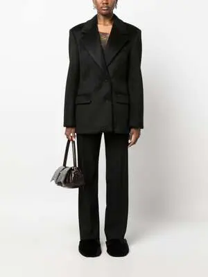 MSGM Single-breasted Peak-lapels Blazer - Black