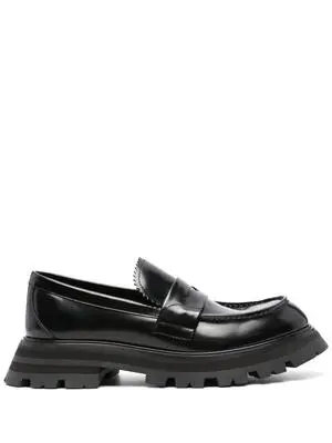 Alexander McQueen Lug Sole Penny Loafers - Black