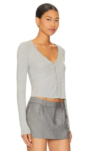 Lamade Sweet V Cardigan - Heather Grey