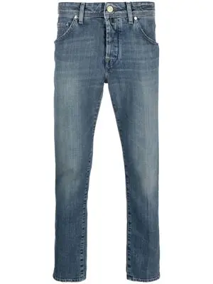 Jacob Cohen Scott Low-rise Tapered Jeans - Blue