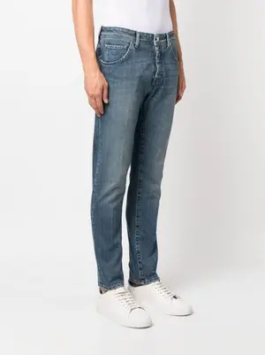 Jacob Cohen Scott Low-rise Tapered Jeans - Blue