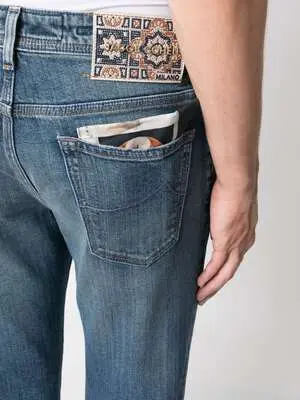 Jacob Cohen Scott Low-rise Tapered Jeans - Blue