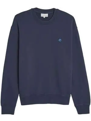 Maison Kitsuné Chillax Fox-motif Cotton Sweatshirt - Blue