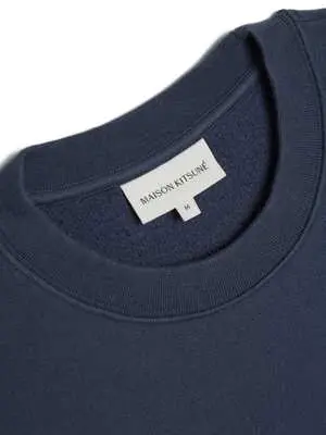 Maison Kitsuné Chillax Fox-motif Cotton Sweatshirt - Blue