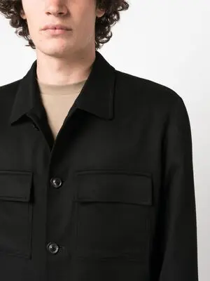 LARDINI Button-up Wool-blend Shirt Jacket
