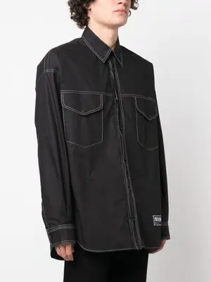 Versace Logo-patch Cotton Shirt