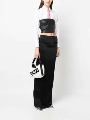 Gcds Small Faux Fur Logo Shoulder Bag