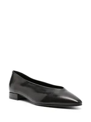 Loro Piana Rebecca Leather Ballerinas - Black