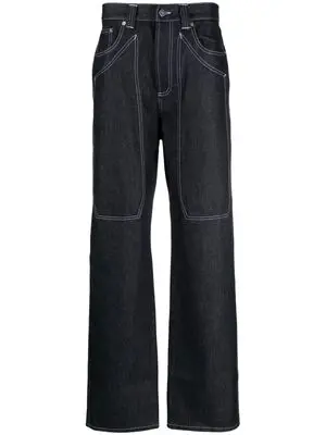 WINNIE N.Y.C Contrast-stitching Straight-leg Jeans