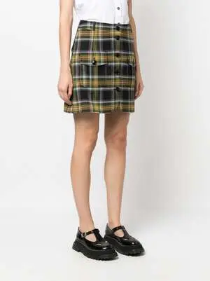 Kenzo Plaid A-line Mini Skirt