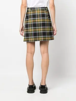 Kenzo Plaid A-line Mini Skirt