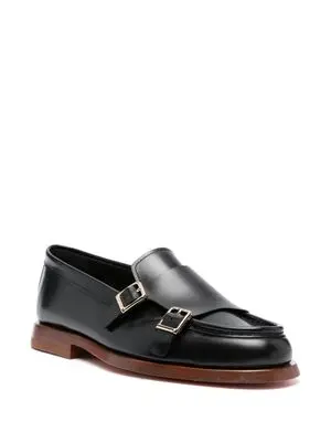Santoni Double-buckle Leather Loafers