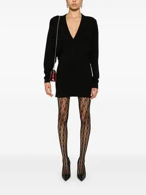 Saint Laurent V-neck Wool Dress