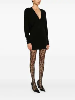 Saint Laurent V-neck Wool Dress